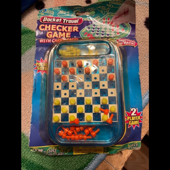 Other | Vintage Pocket Travel Checker Game | Poshmark